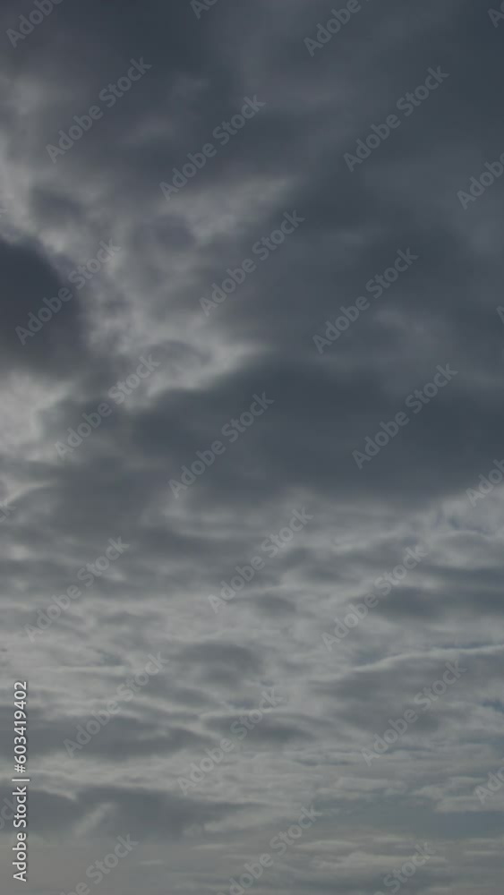 Stormy rain big fluffy clouds. Dark sky. Natural scenic abstract ...