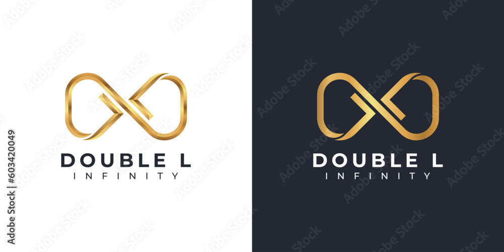 Letter L Infinity Logo design and Gold Elegant symbol for Business ...