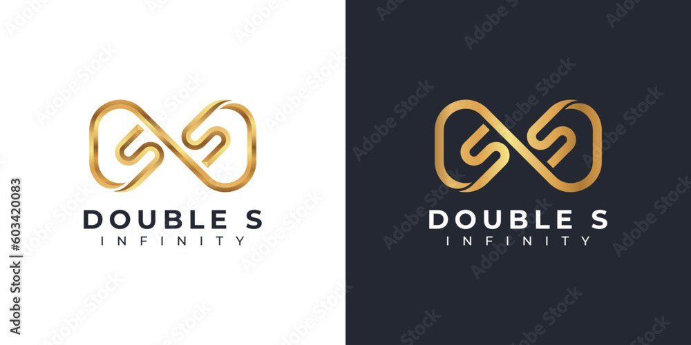Letter S Infinity Logo design and Gold Elegant symbol for Business ...