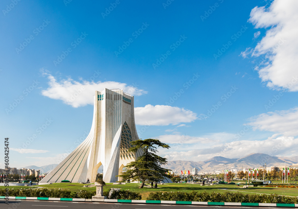 Azadi Tower, literally Freedom Tower, on Azadi Square in Tehran, Iran ...