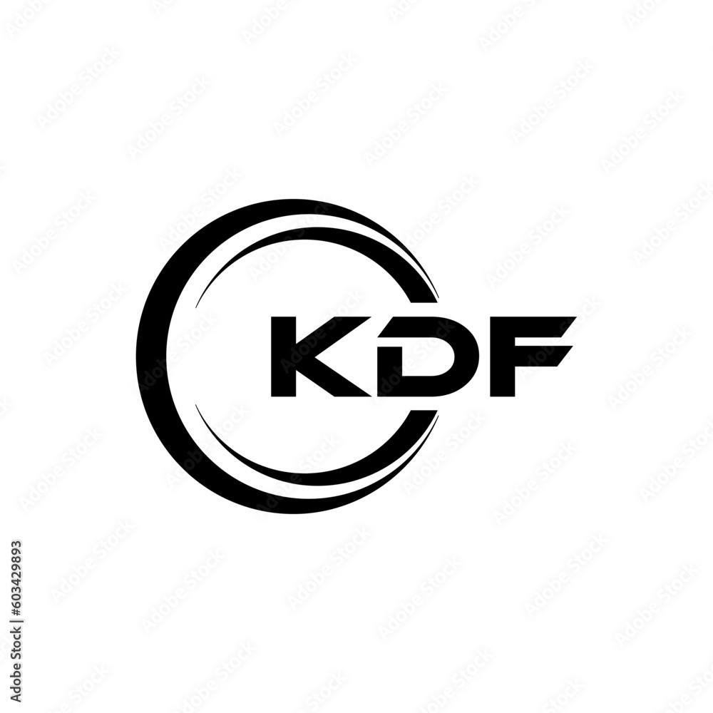 KDF letter logo design with white background in illustrator, cube logo ...