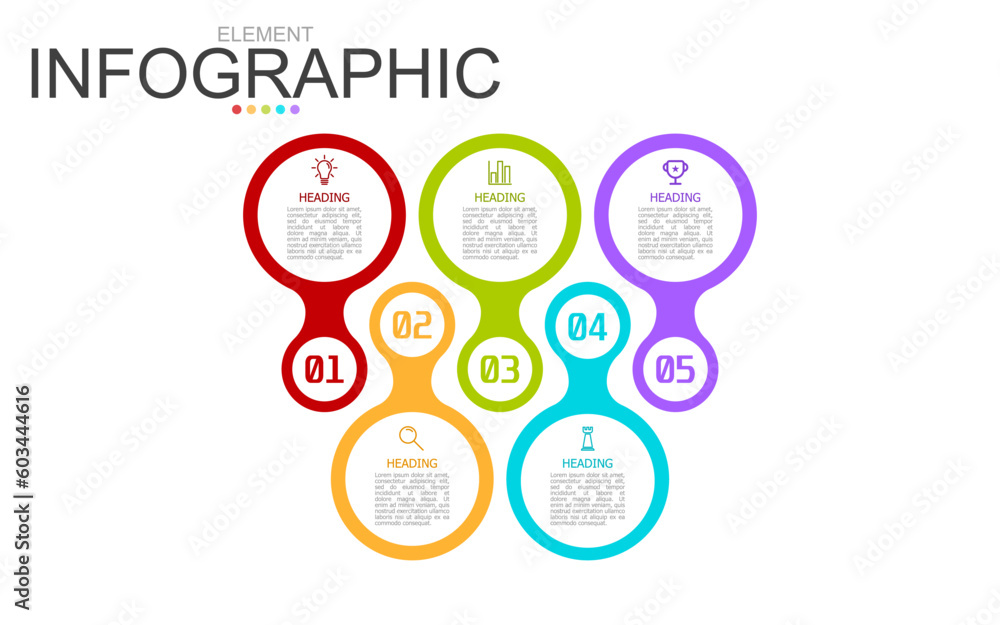 vector infographic double circle page design template block. used for ...