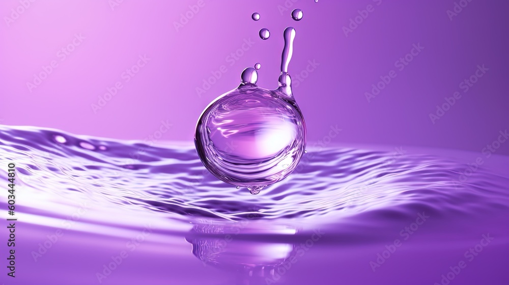 a water drop with a purple background and a purple water drop with a ...
