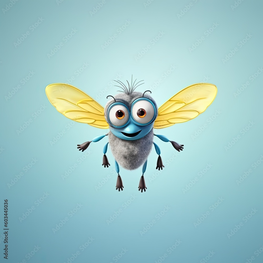 Cute Cartoon Fly (generative AI) Stock Illustration | Adobe Stock