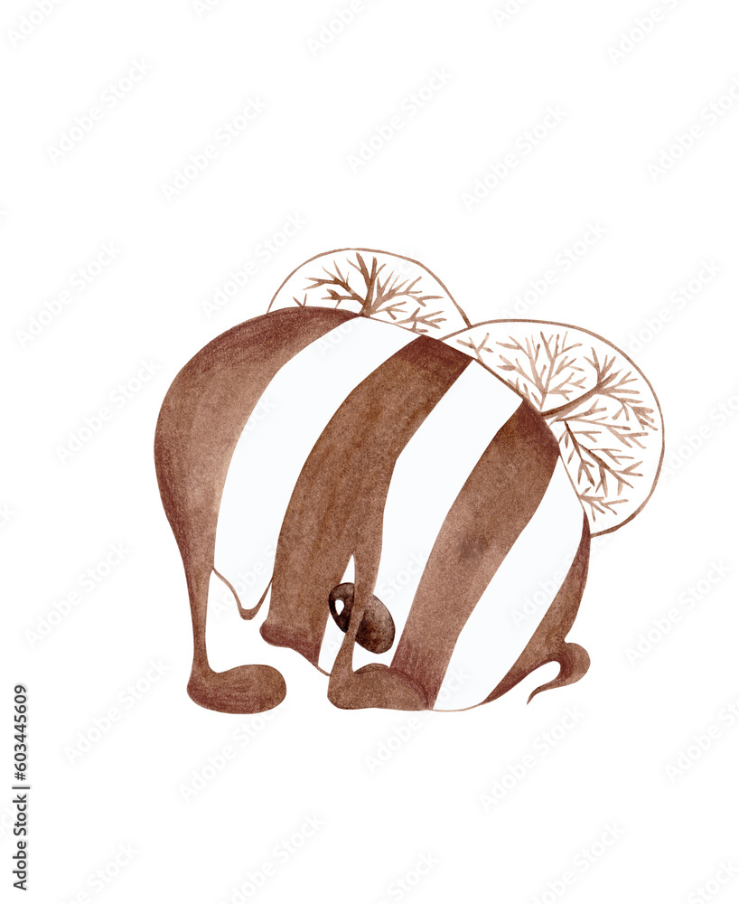 Coffee bee. A cartoon character performs a forward bend exercise while ...