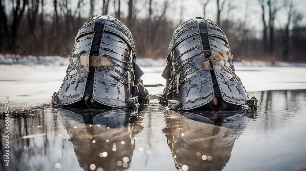 knight, ice, skating, armor, sword, medieval, frozen, competition ...