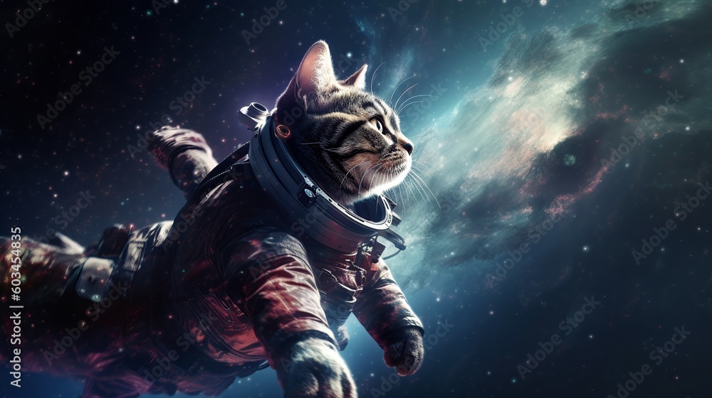 cat, animal, space, austronaut, spaceman, open, halloween, mask, face ...