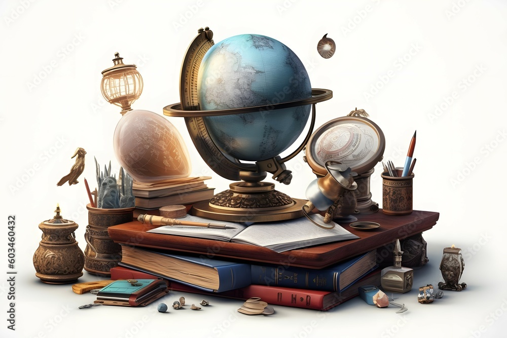 Collection of isolated illustrations of magical objects on white ...