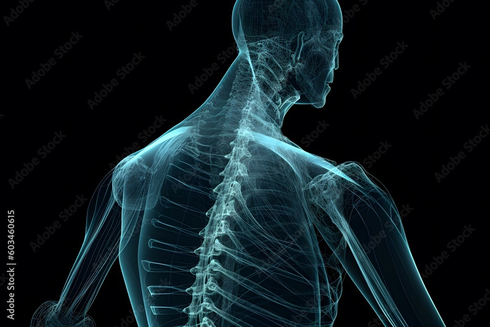 X-ray of shoulder blade , .highly detailed, cinematic shot photo taken ...
