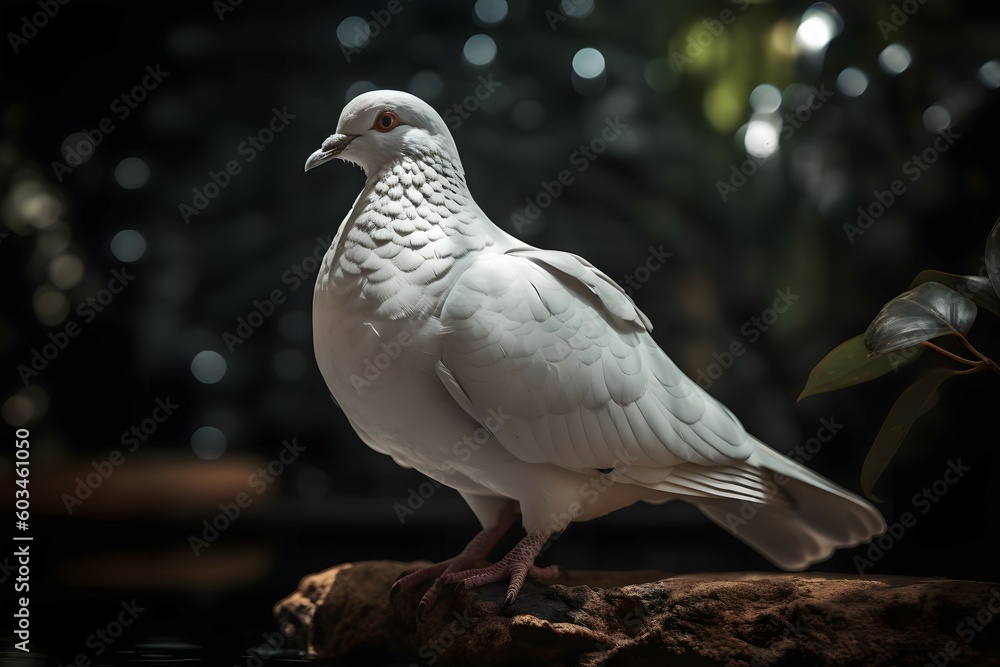 Stunning image of a majestic white peace dove , .highly detailed ...