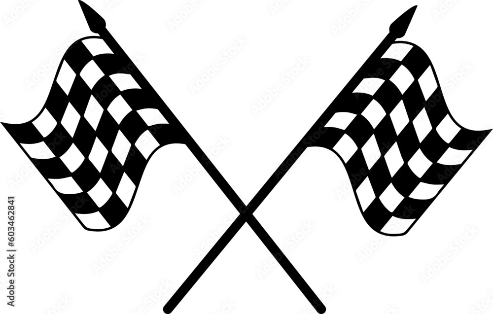 crossed checkered racing flag NASCAR Car Race Finish Flag SVG vector ...
