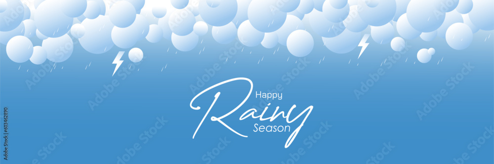 Rainy season illustration vector, Template format for greetings, wishes ...