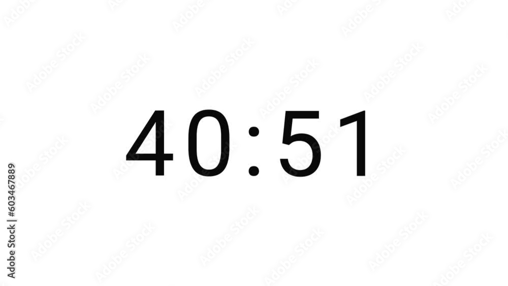 Stylish 45 seconds analog 4 digits countdown clock timer. Black number ... Stylish 45 seconds analog 4 digits countdown clock timer. Black number ...