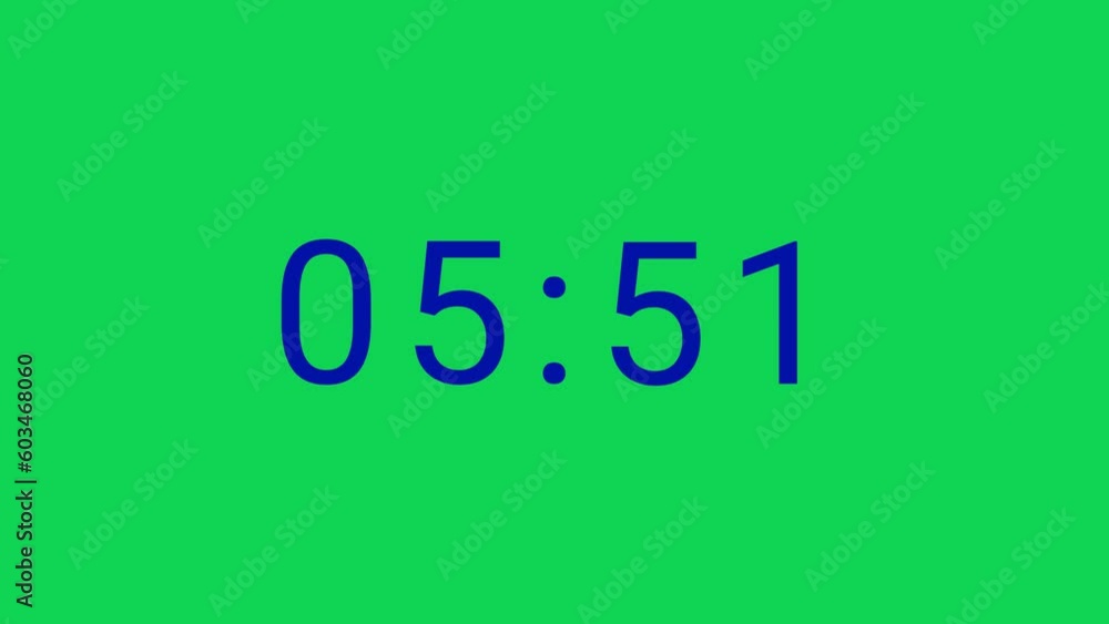 Stylish 10 seconds analog 4 digits countdown clock timer. Blue navy ...