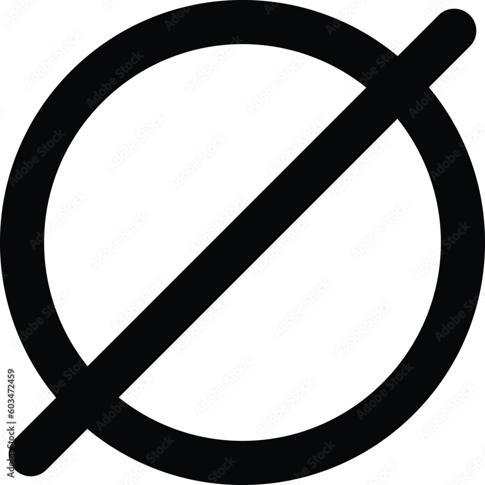 slashed zero icon symbol in mathematics . null set . empty set . vector ...