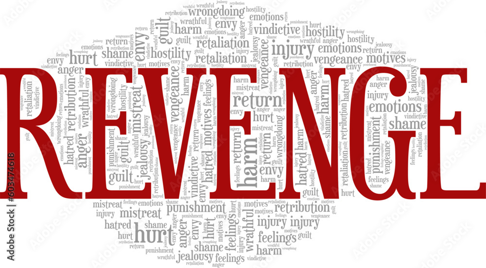 Revenge word cloud conceptual design isolated on white background ...