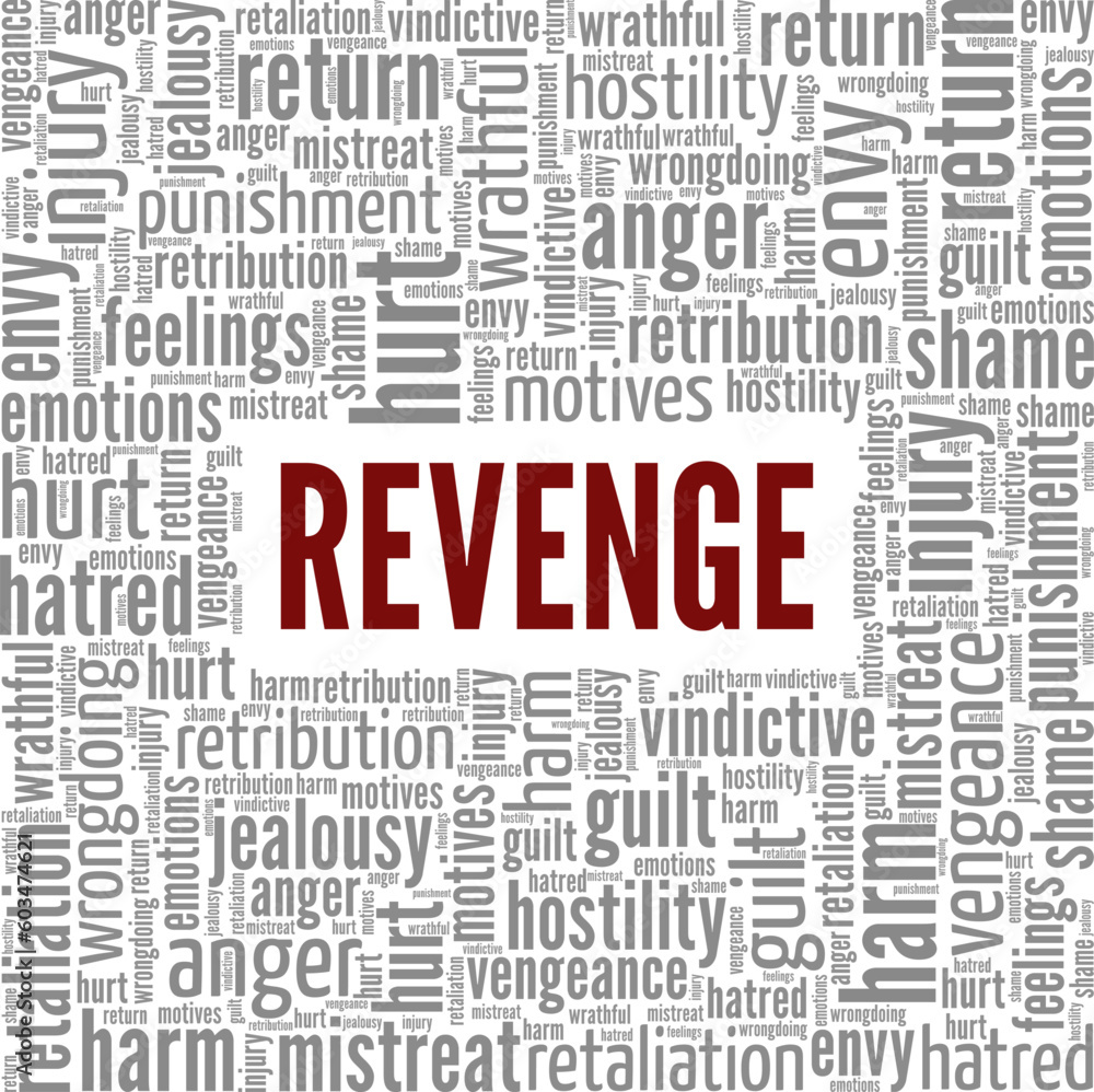 Revenge word cloud conceptual design isolated on white background ...