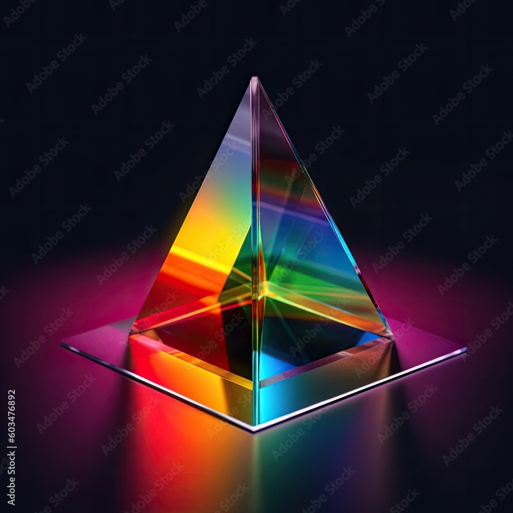 Prism splitting light into color spectrum Stock Illustration | Adobe Stock