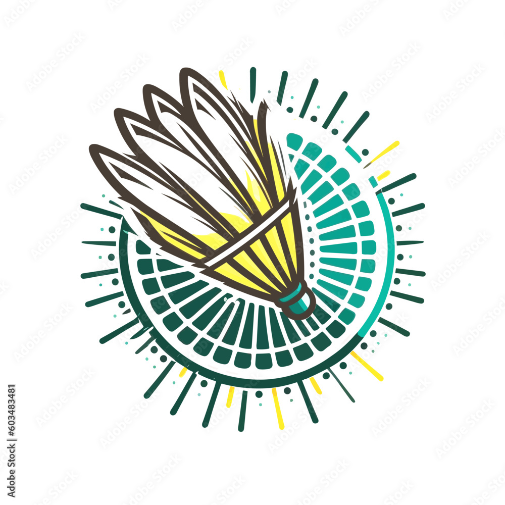 Creamy white badminton shuttlecock on radial background. Badminton ...