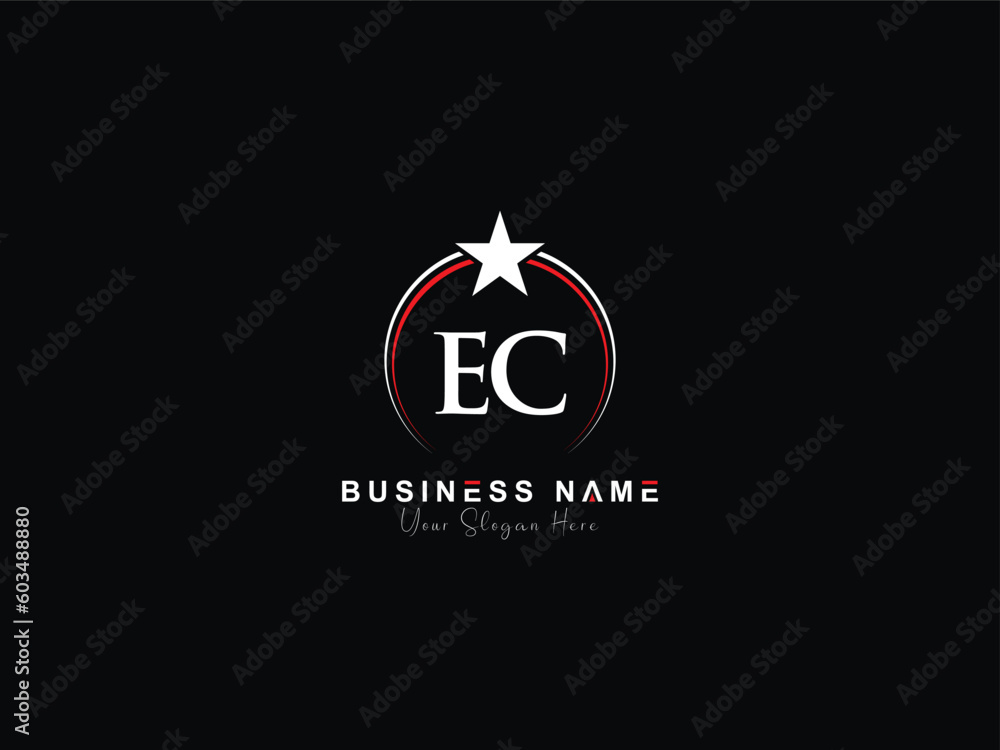 Initial letter EC business logo with luxury star, monogram Ec ce logo ...