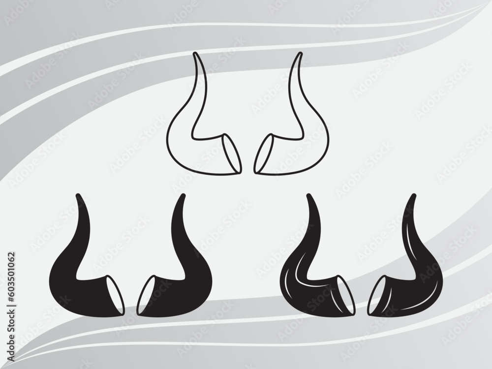 Devil Horn, Devil Horn SVG, Devil Horn Silhouette, Horn Silhouette ...