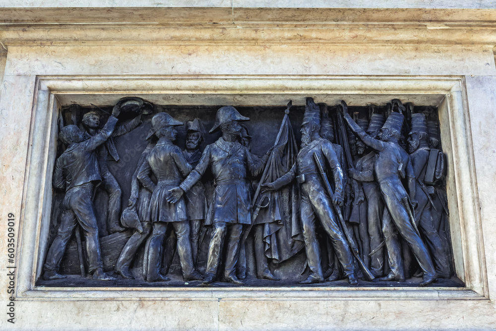 Details of base of statue of King Peter IV The Liberator on Liberty ...