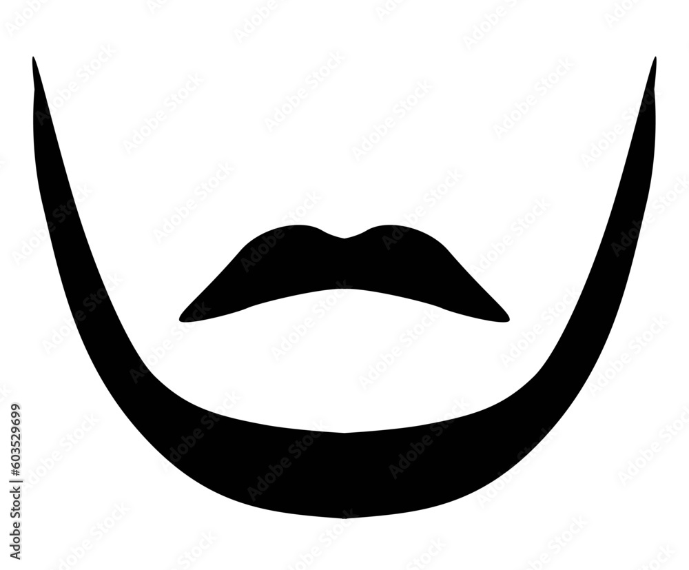 Natural Moustache and Chin Curtain Beard style men illustration Facial ...