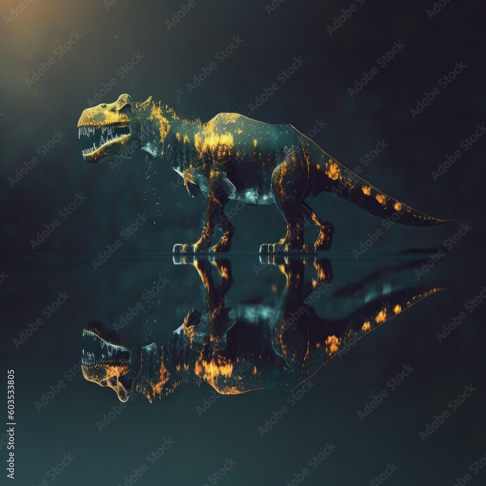 Dinosaurs. Extinct species of animals. Big strong toothy predators ...