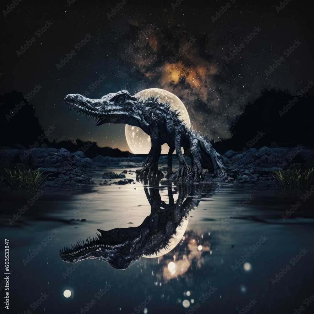 Dinosaurs. Extinct species of animals. Big strong toothy predators ...