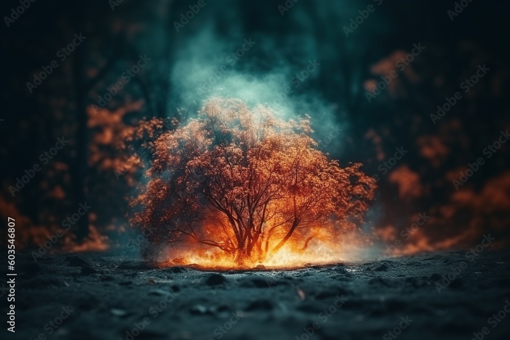 Apocalypse, fire and melting of planet earth. Global warming of the ...