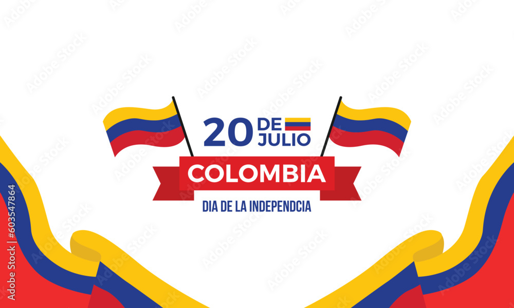 Gradient 20 de julio background with colombian flag colors Stock Vector ...