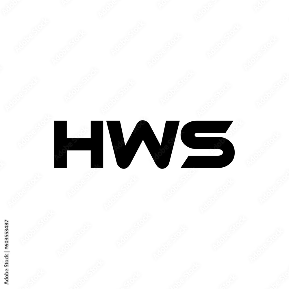 HWS letter logo design with white background in illustrator, vector ...