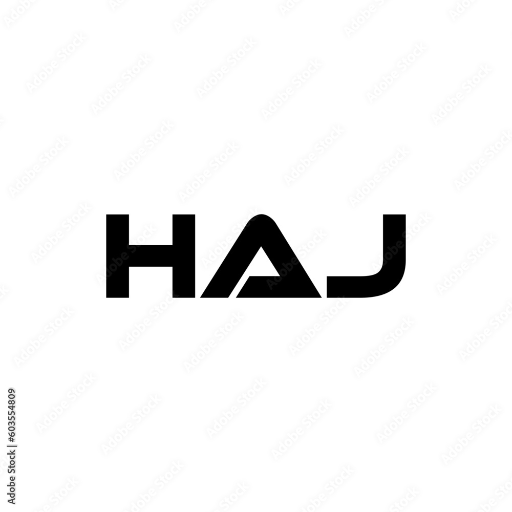 HAJ letter logo design with white background in illustrator, vector ...