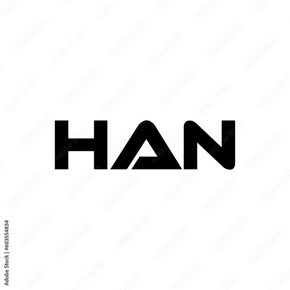 HAN letter logo design with white background in illustrator, vector ...