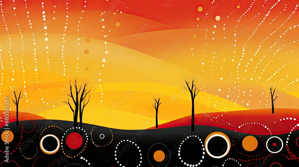 Australia Aboriginal inspired background with dreamtime and songlines ...