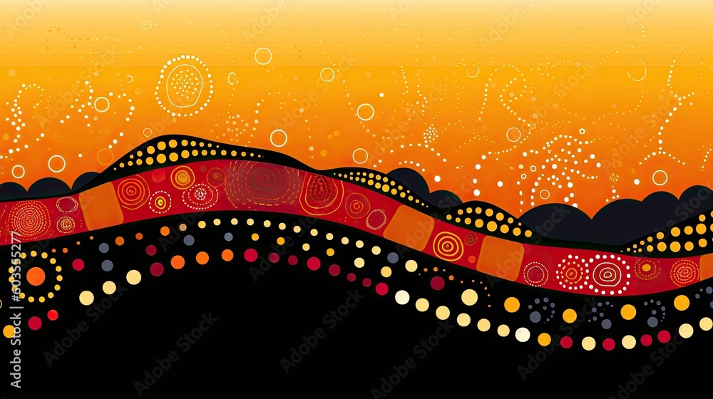 Australia Aboriginal inspired background with dreamtime and songlines ...