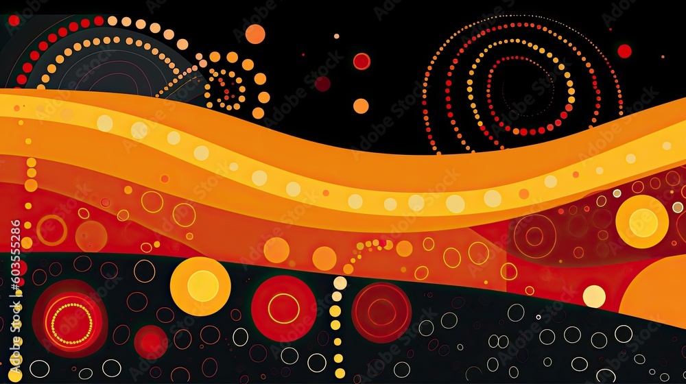 ภาพประกอบสต็อก Australia Aboriginal inspired background with dreamtime ...