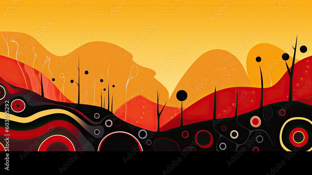 Australia Aboriginal inspired background with dreamtime and songlines ...