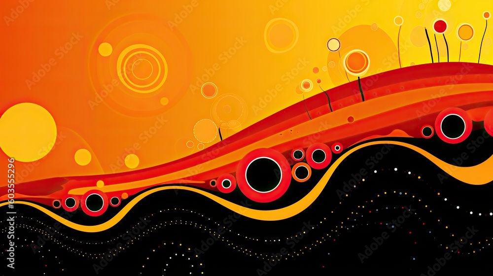 Australia Aboriginal inspired background with dreamtime and songlines ...