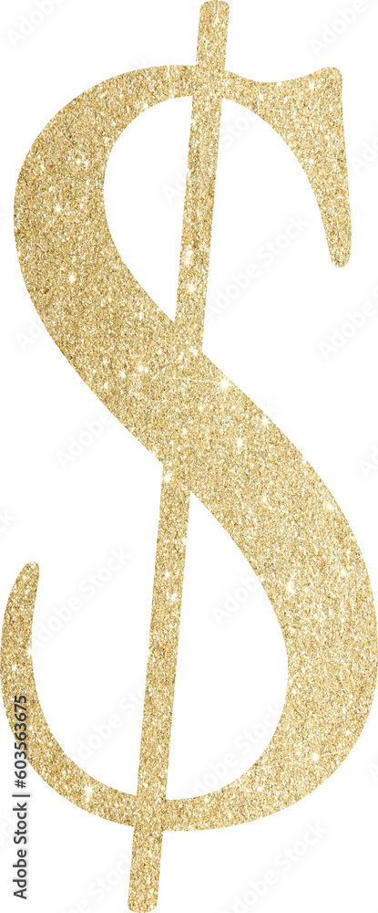 Gold glitter dollar sign, currency symbol Stock Illustration | Adobe Stock