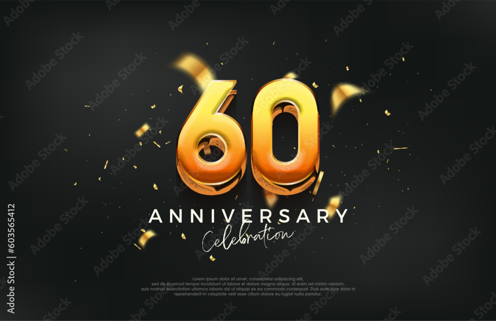3d 60th anniversary celebration design. with a strong and bold design ...