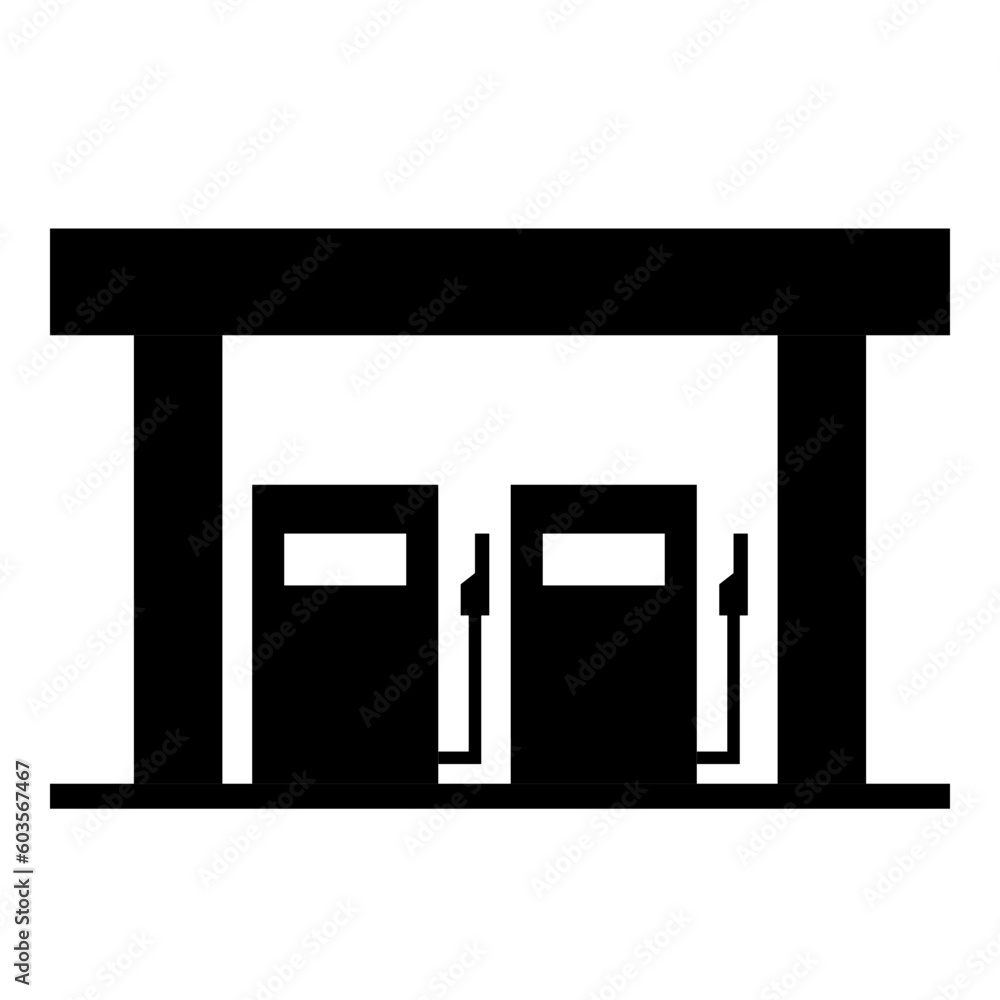 Gas Station Building Icons and Symbold Png Illustrator Stock Vector | Adobe Stock