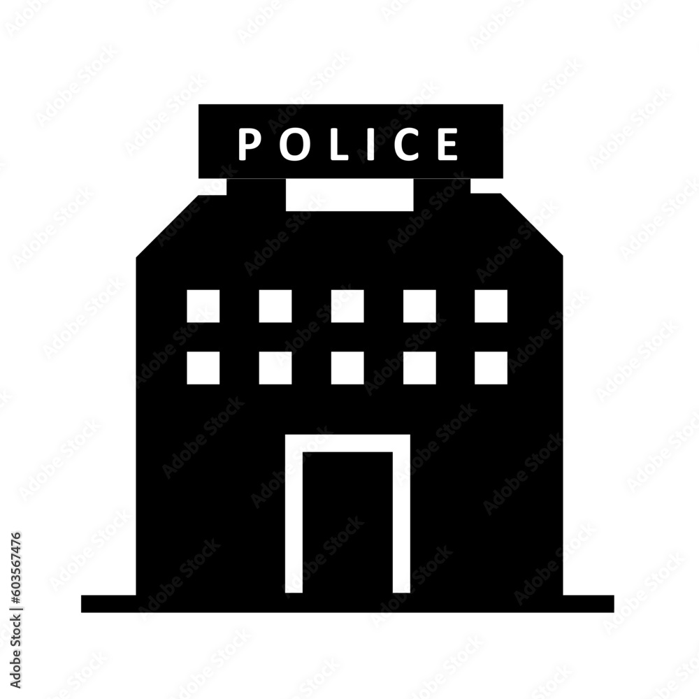 Police Station Building Icons and Symbold Png Illustrator Stock Vector | Adobe Stock