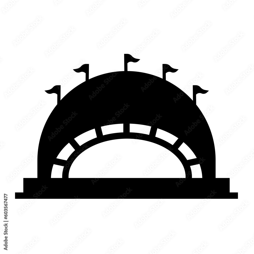 Stadium Building Icons and Symbold Png Illustrator Stock Vector | Adobe Stock