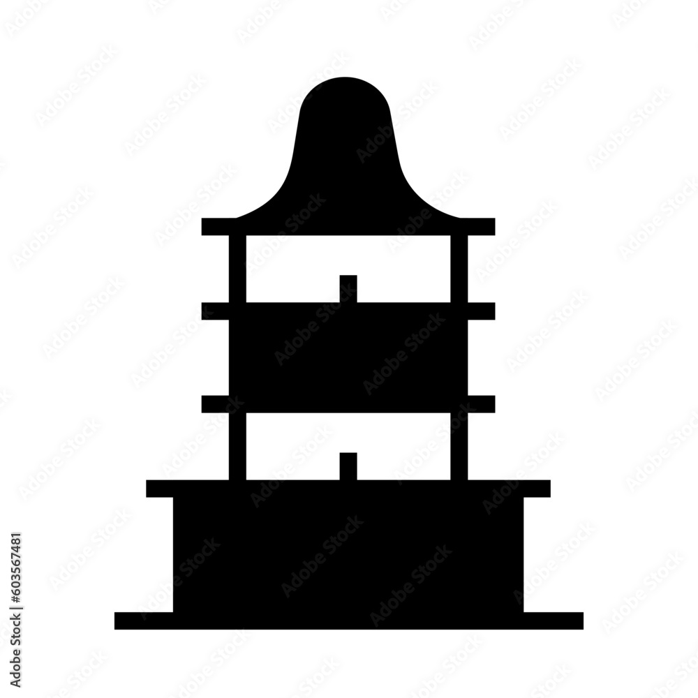 Pura Hinduism Building Icons and Symbold Png Illustrator Stock Vector | Adobe Stock