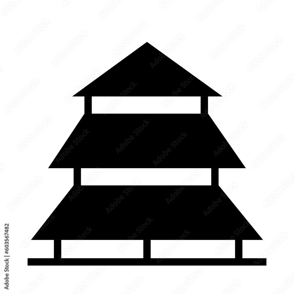 Vihara Wihara Building Icons and Symbold Png Illustrator Stock Vector | Adobe Stock