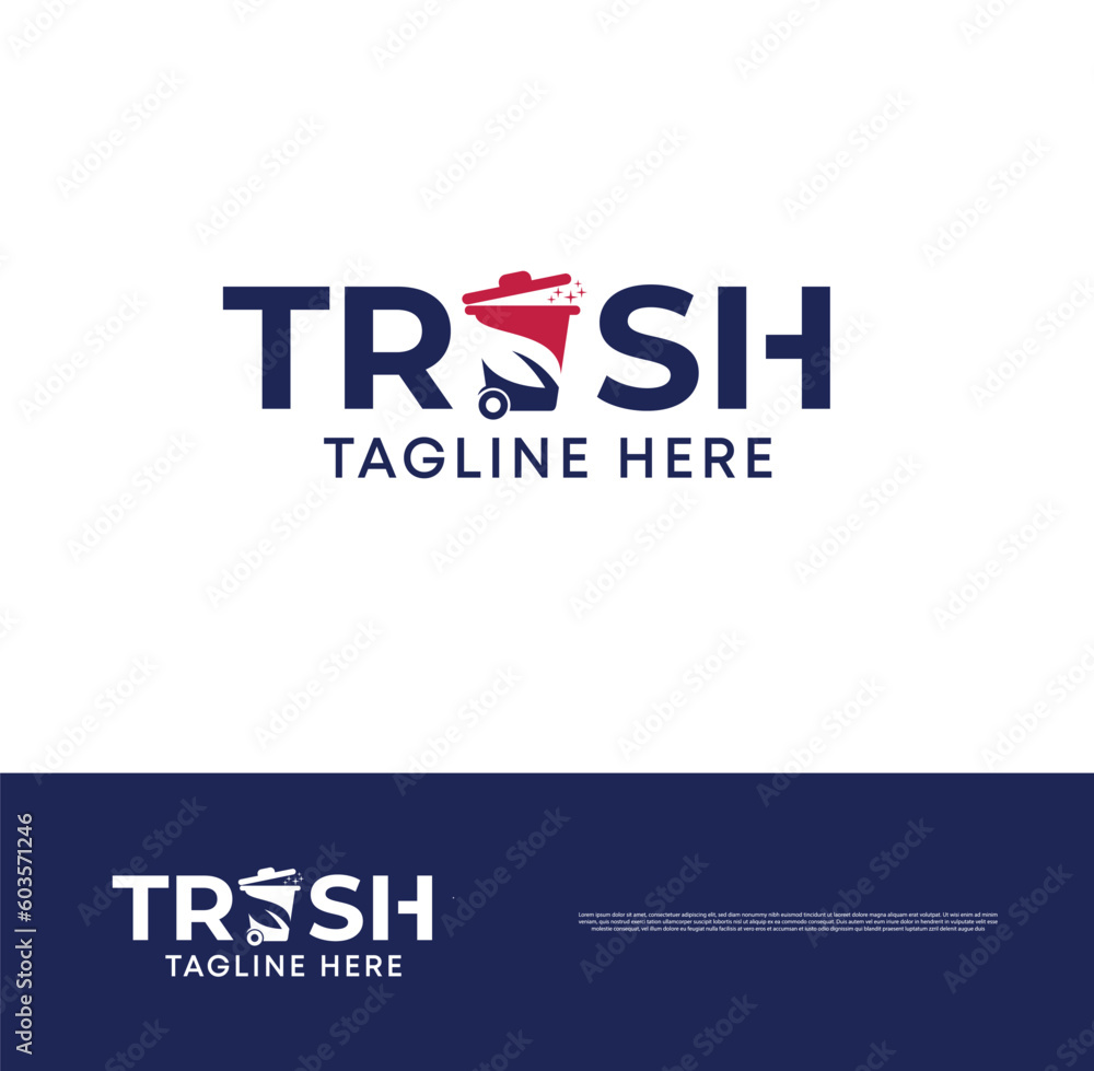 letter trash logo, trash icon, vector graphic of junk removal services ...