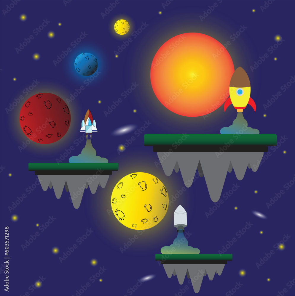illustration of astronomy and cosmology, planets in the solar system ...