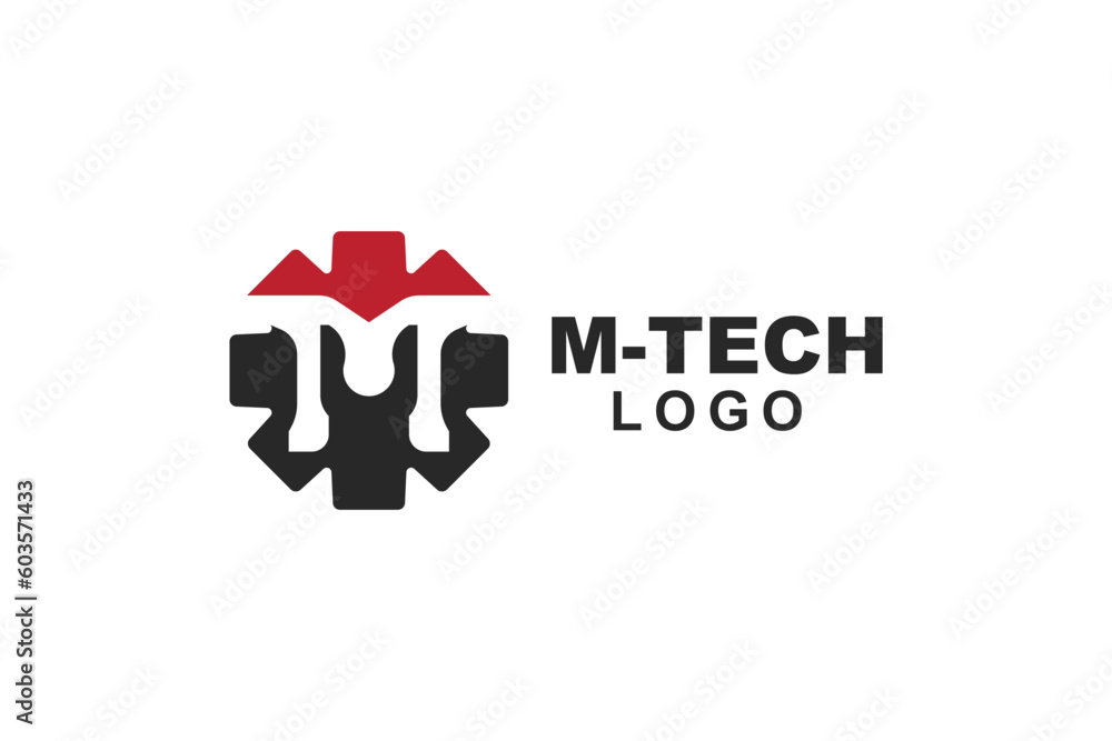 letter M and tech logo design vector concept design Stock Vector ...