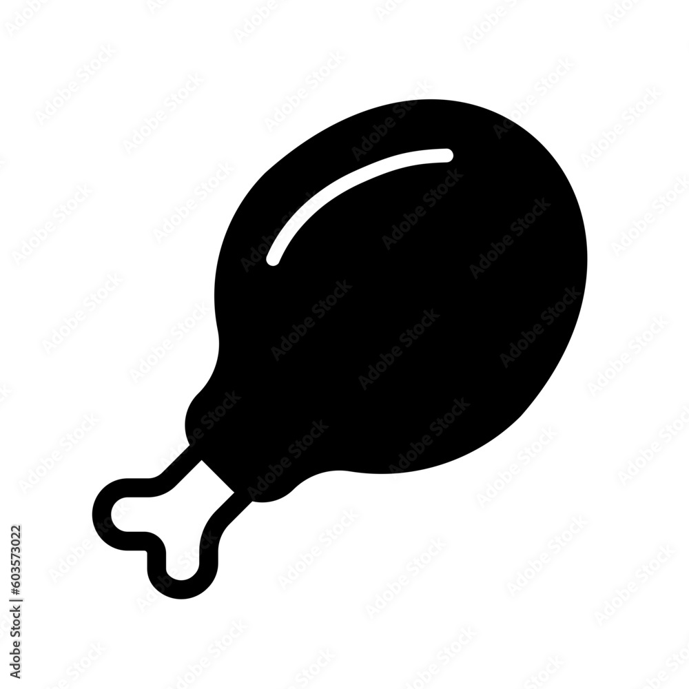 Chicken Drumstick Food Solid Icons and Symbold Png Illustrator Stock Vector | Adobe Stock